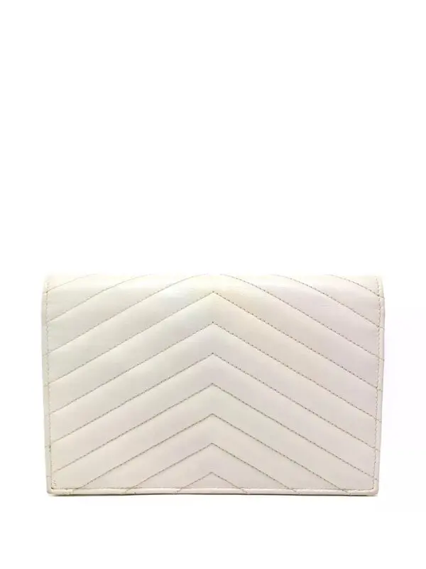 Saint Laurent Quilted Chain-link Shoulder Bag - White