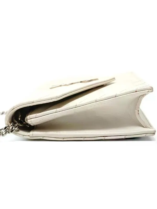 Saint Laurent Quilted Chain-link Shoulder Bag - White