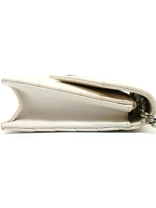 Saint Laurent Quilted Chain-link Shoulder Bag - White