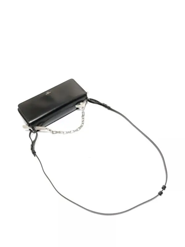 Fendi Leather Flap Bag With Silver-tone Logo