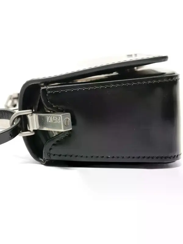 Fendi Leather Flap Bag With Silver-tone Logo