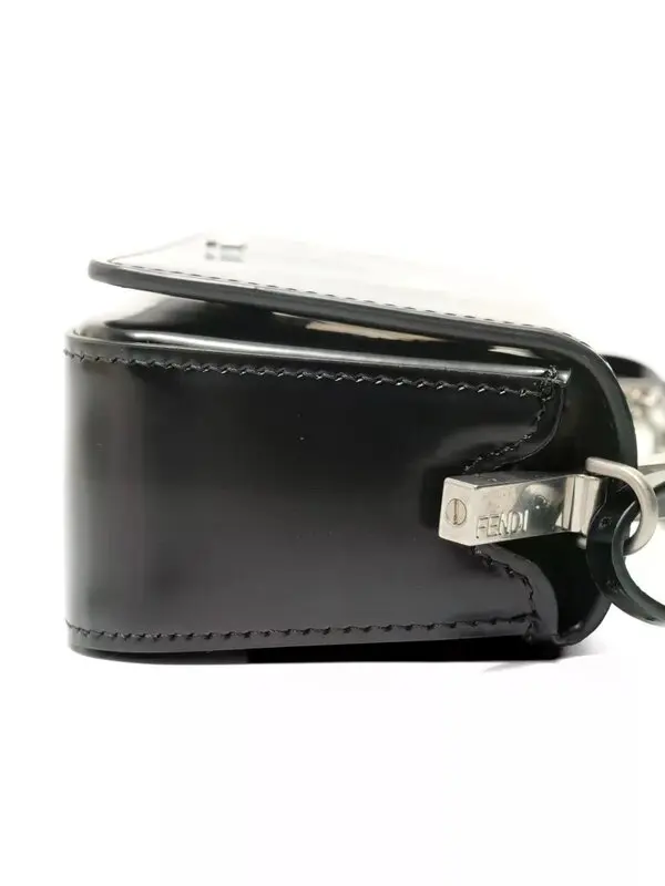 Fendi Leather Flap Bag With Silver-tone Logo