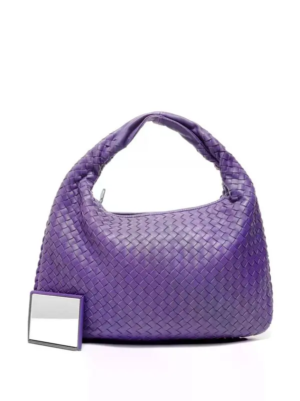 Bottega Veneta 2000-2010s Intrecciato Shoulder Bag - Purple