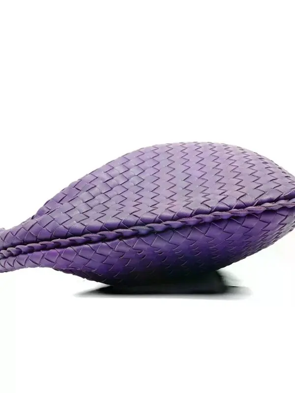 Bottega Veneta 2000-2010s Intrecciato Shoulder Bag - Purple
