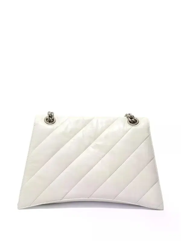Balenciaga Crush Quilted Shoulder Bag - White