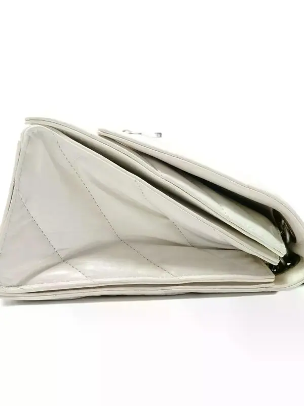Balenciaga Crush Quilted Shoulder Bag - White