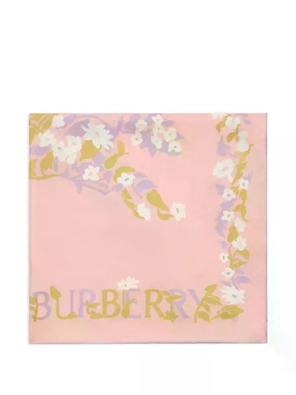 Burberry Floral Ekd Silk Scarf - Pink