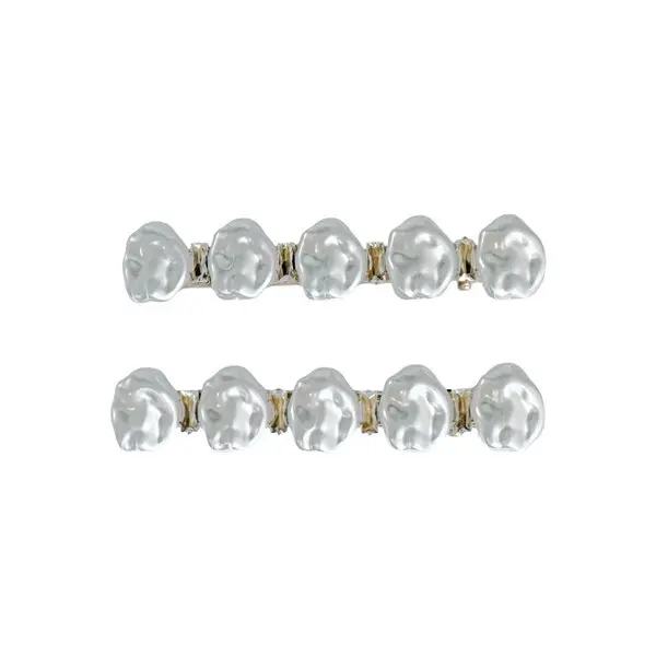 HEADBANDS OF HOPE Set Of 2 Pearl Barrette Hair Clips - White