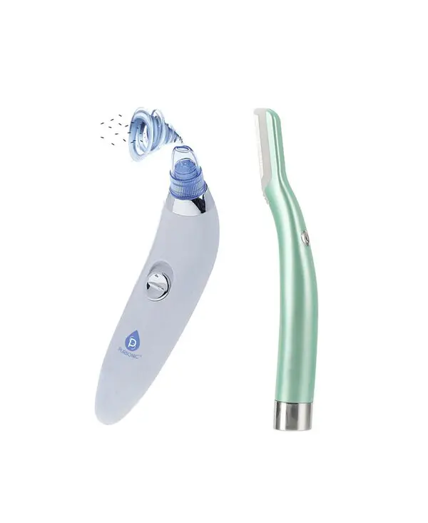 PURSONIC The Ultimate Glow Duo Precision Dermaplaning And Sonic Pore Vacuum System - White