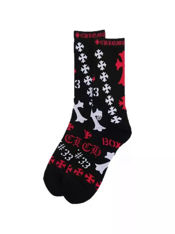 Chrome Hearts Intarsia Knit Socks - Black