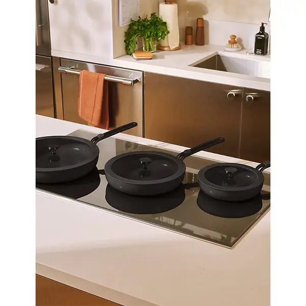 OUR PLACE Essentials Pan Trio Eight-piece Aluminium Set - Char