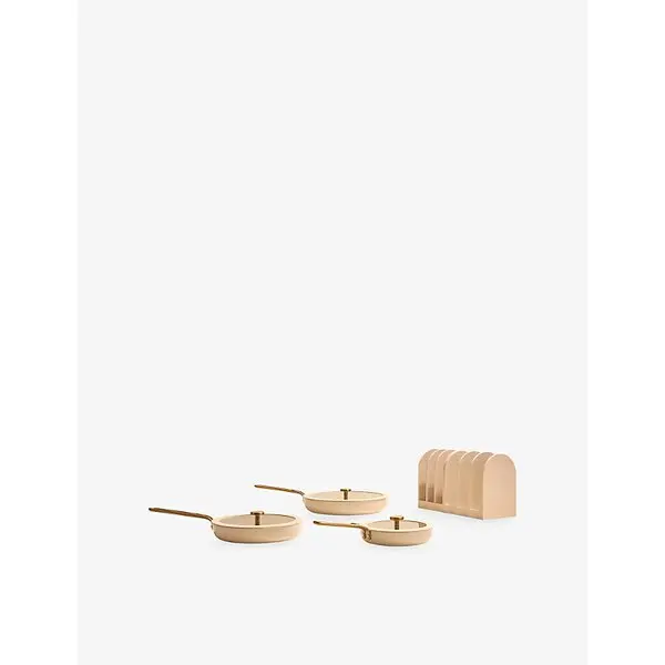 OUR PLACE Essentials Pan Trio Eight-piece Aluminium Set - Cream