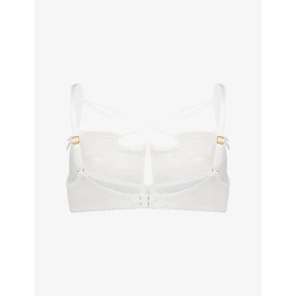 Agent Provocateur Halley High-neck Satin And Lace Demi Bra