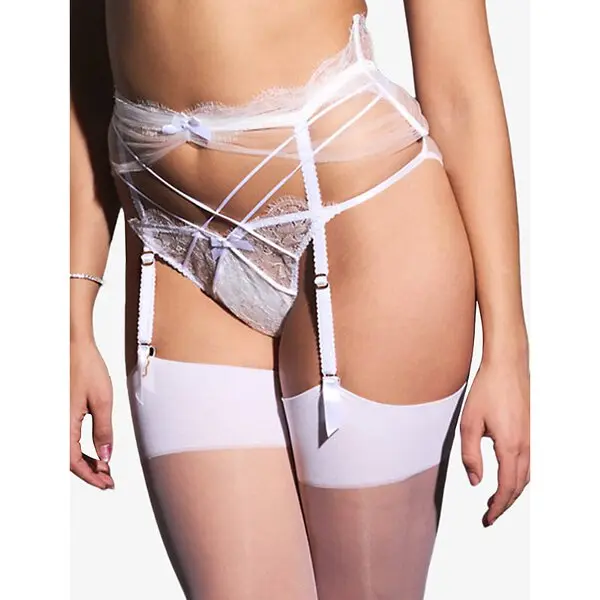 Agent Provocateur Halley Satin And Lace Suspender
