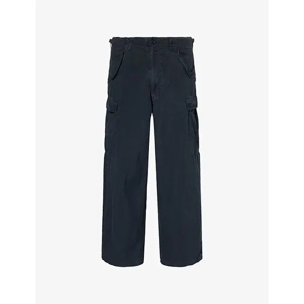 A.PRESSE Ripstock Army M51 Cotton And Linen Blend Trousers