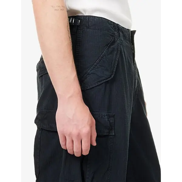 A.PRESSE Ripstock Army M51 Cotton And Linen Blend Trousers