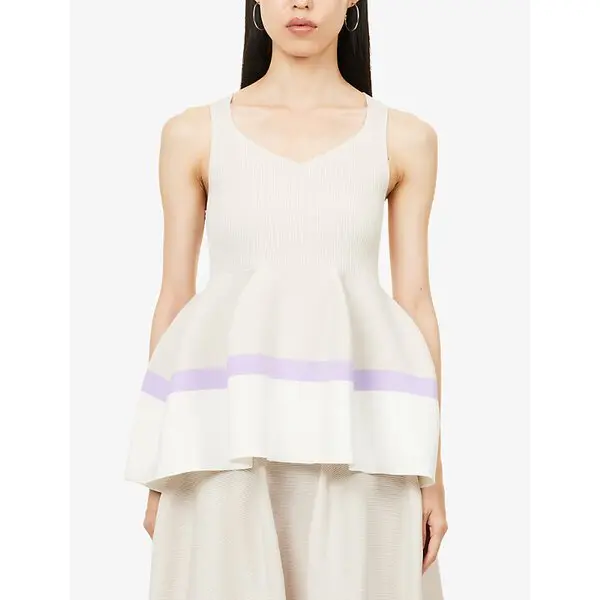 CFCL Sleeveless Knitted Flared-hem Top