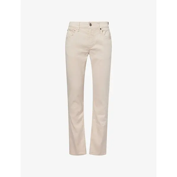 7 For All Mankind Straight-leg Linen And Cotton Blend Jeans