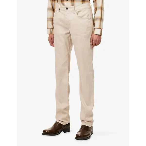 7 For All Mankind Straight-leg Linen And Cotton Blend Jeans