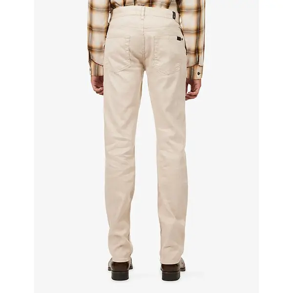 7 For All Mankind Straight-leg Linen And Cotton Blend Jeans