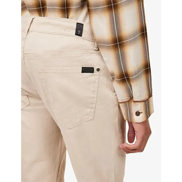 7 For All Mankind Straight-leg Linen And Cotton Blend Jeans