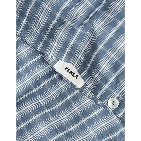 TEKLA Percale Checked Cotton Duvet Cover