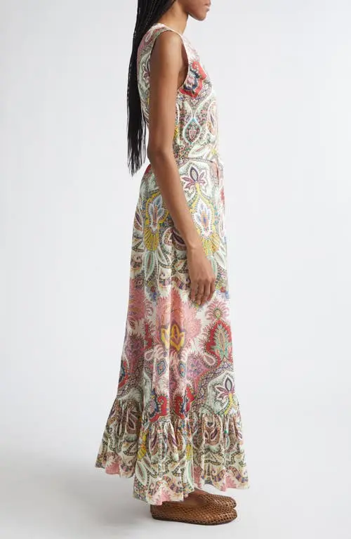 Etro Paisley Print Cotton Maxi Dress