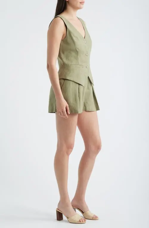 Black Halo Matias Linen Romper
