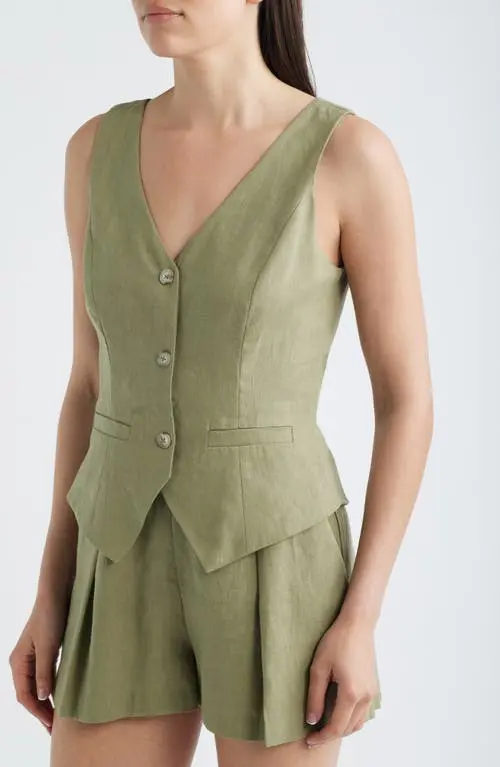 Black Halo Matias Linen Romper