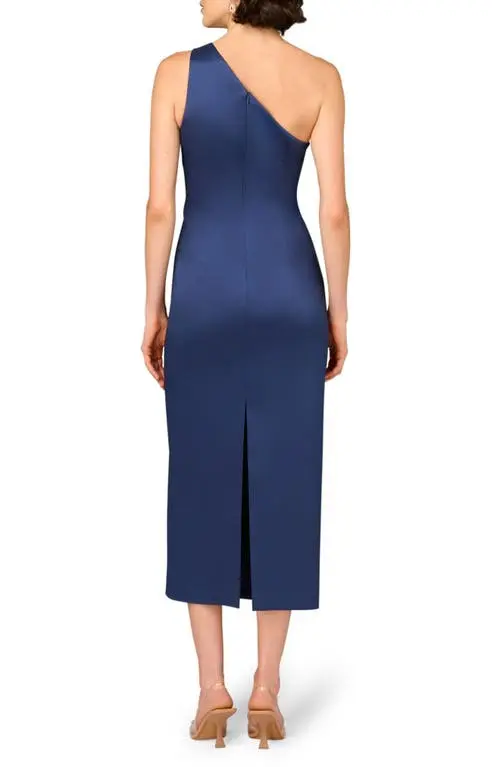 Aidan Mattox One-shoulder Stretch Mikado Cocktail Dress