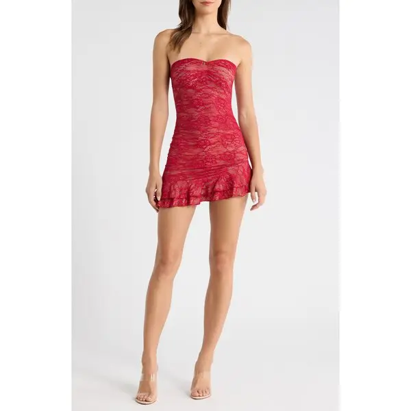 Princess Polly Hailees Strapless Lace Mini Dress
