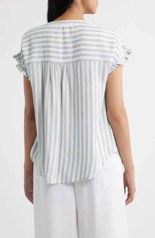 BEACHLUNCHLOUNGE Monaka Smocked Frill Top - Green Stone
