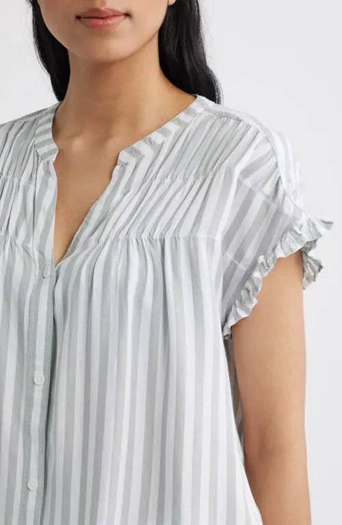 BEACHLUNCHLOUNGE Monaka Smocked Frill Top - Green Stone