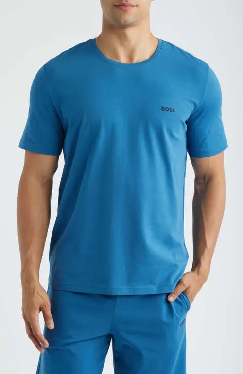 BOSS Mix Match Stretch Cotton Pajama T-shirt - Open Blue