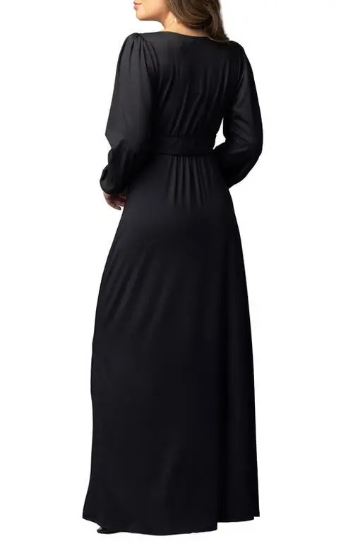KIYONNA Kelsey Long Sleeve Maxi Dress - Black Noir