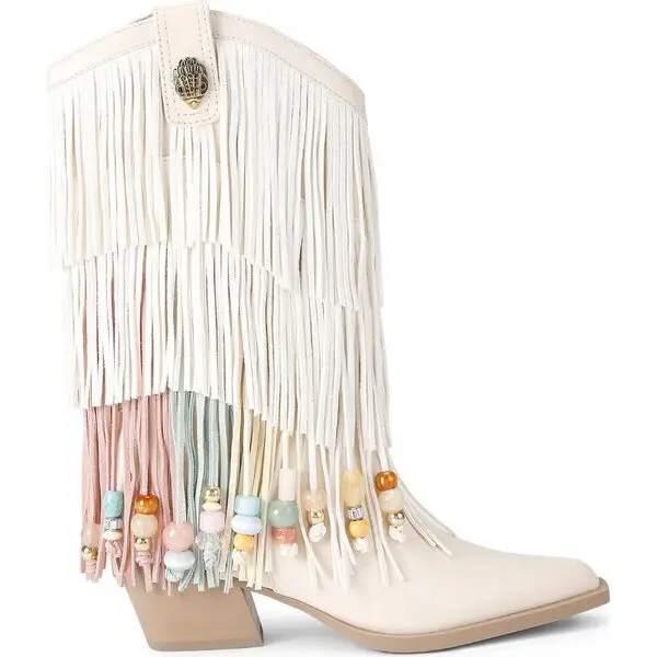 Kurt Geiger Embellished Fringe Western Boots