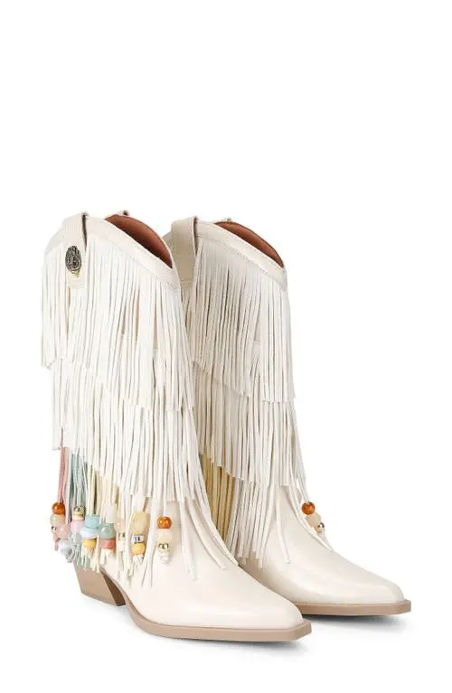 Kurt Geiger Embellished Fringe Western Boots