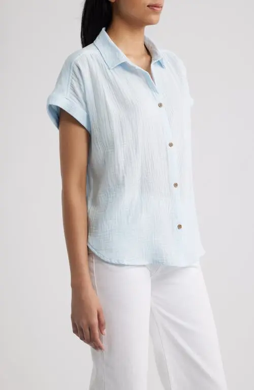 BEACHLUNCHLOUNGE Devin Gauze Shirt - Lullaby Blue