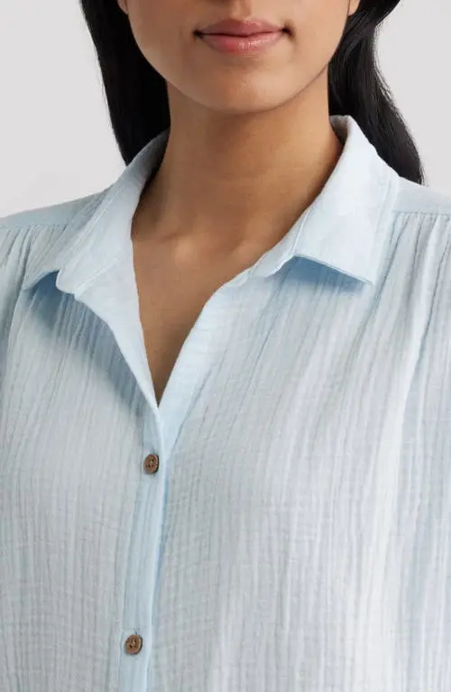 BEACHLUNCHLOUNGE Devin Gauze Shirt - Lullaby Blue