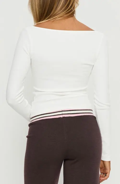 Princess Polly Kelsie Organic Cotton Blend Henley With Scoop Neck