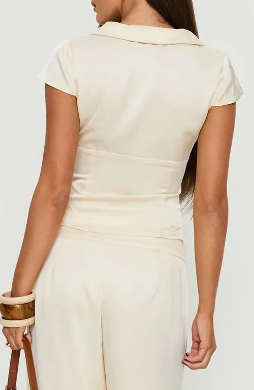 Princess Polly Aubrette Peter Pan Collar Satin Top