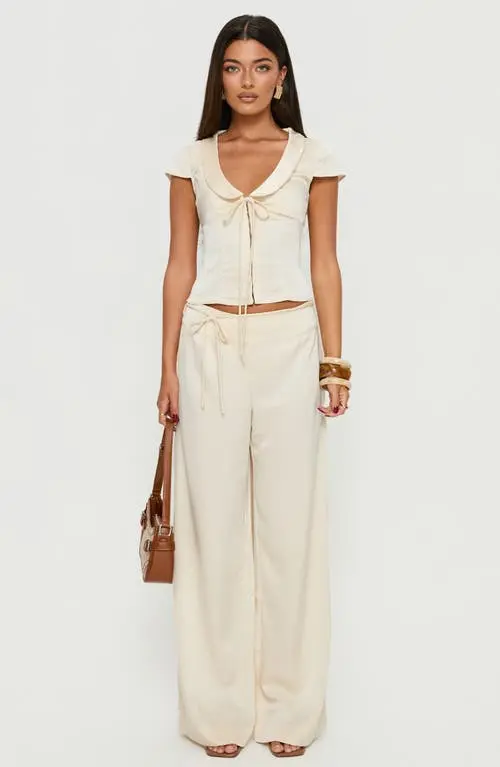Princess Polly Aubrette Peter Pan Collar Satin Top