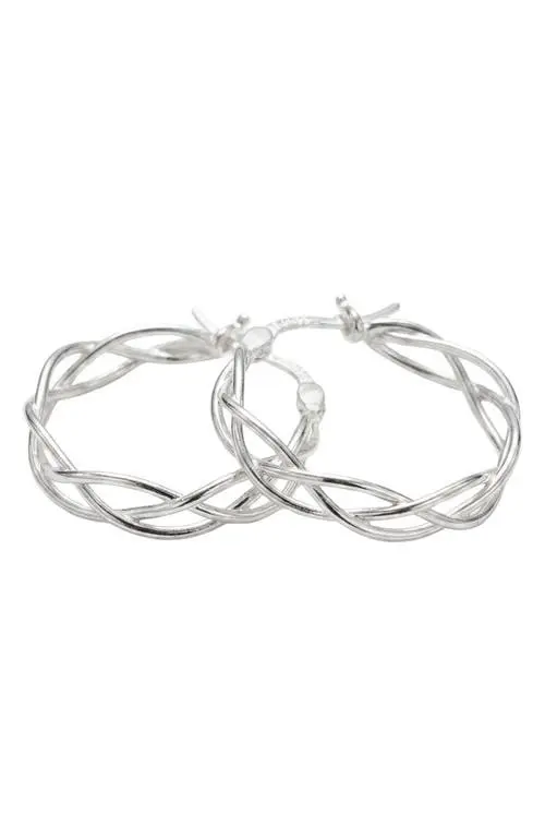 Argento Vivo Marquise Station Hoop Earrings In Sterling - Silver