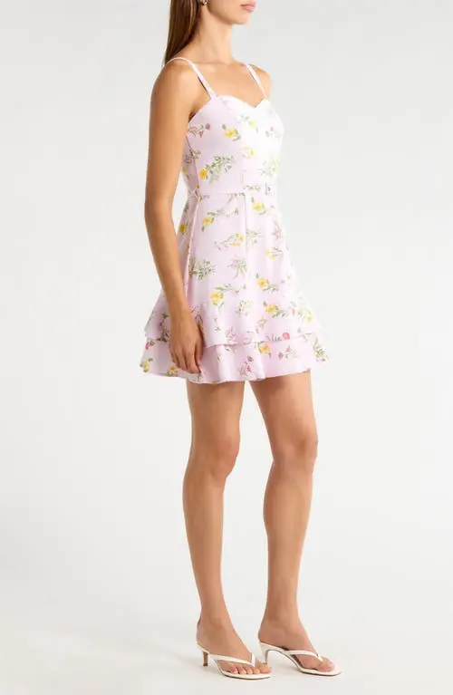 SUGARLIPS Margote Floral Print Ruffle Dress