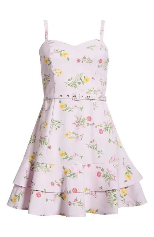 SUGARLIPS Margote Floral Print Ruffle Dress