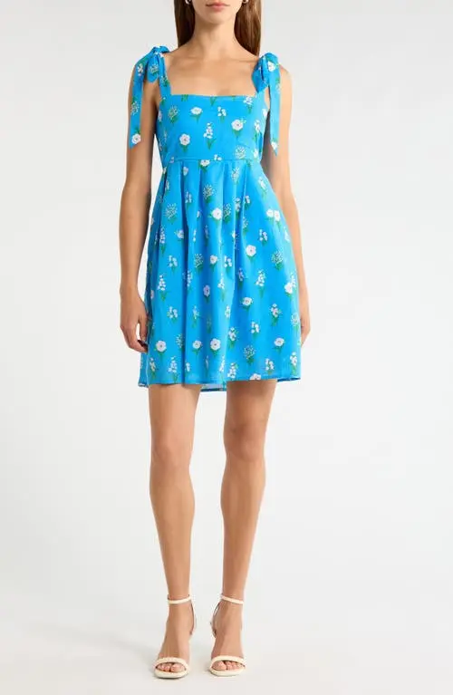SUGARLIPS Graica Pleated Midi Dress - Blue White Green