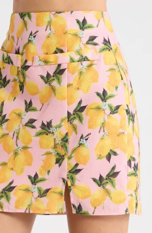 SUGARLIPS Desery Lemon Print Mini Skirt