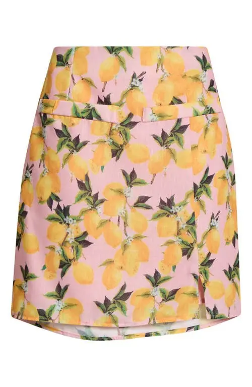 SUGARLIPS Desery Lemon Print Mini Skirt