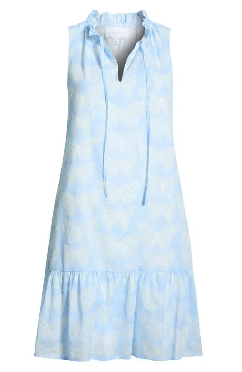 SUGARLIPS Aubry Butterfly Print Ruffle Trim Shift Dress