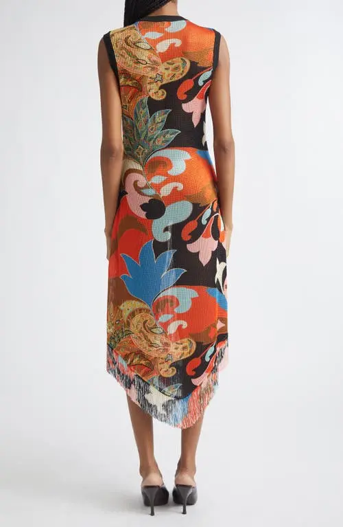 Etro Sleeveless Lotus Paisley Sweater Dress